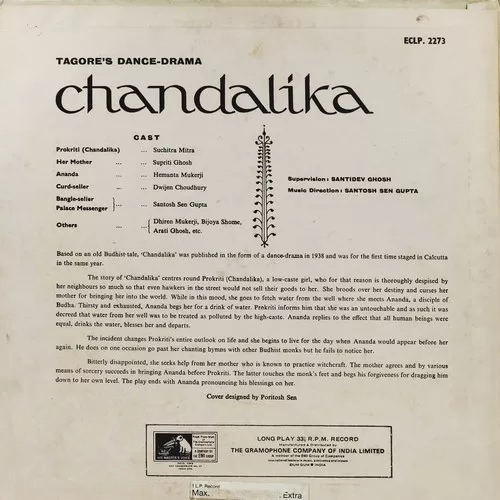 Rabindranath Tagore – Dance-Drama ‎– Chandalika - ECLP 2273 - LP Record ...